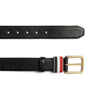 Thom Browne Leather Tricolour Stripe Belt