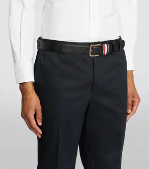 Thom Browne Leather Tricolour Stripe Belt