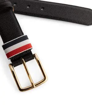 Thom Browne Leather Tricolour Stripe Belt