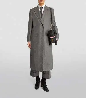 Thom Browne Tailored Wide-lapel Overcoat - Grey