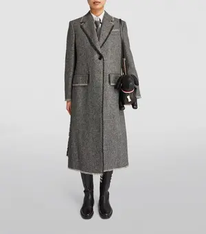 Thom Browne Wide-lapel Overcoat - Grey