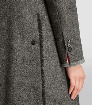 Thom Browne Wide-lapel Overcoat - Grey