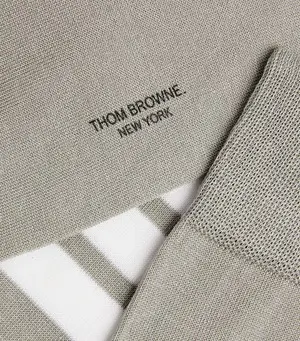 Thom Browne 4-bar Mid-calf Socks - Grey