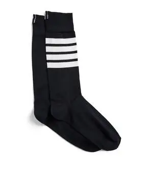 Thom Browne Thom Browne 4-Bar Mid-Calf Socks Navy