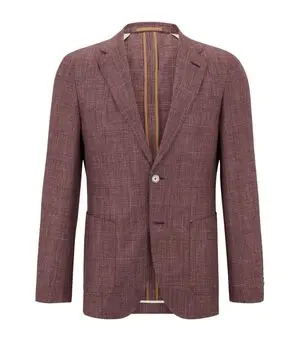 BOSS Wool-silk Check Jacket
