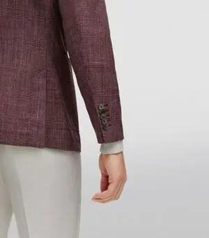 BOSS Wool-silk Check Jacket