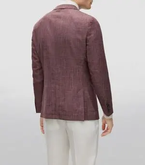 BOSS Wool-silk Check Jacket
