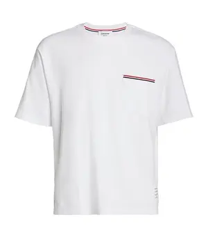 Thom Browne Oversized Tricolour Pocket T-shirt - White