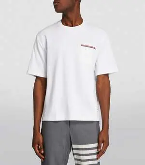 Thom Browne Oversized Tricolour Pocket T-shirt - White