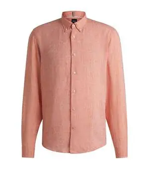 BOSS Linen Shirt Orange