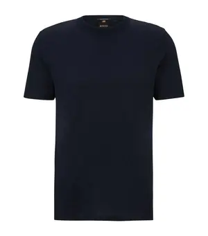BOSS Cotton-silk T-shirt - Blue