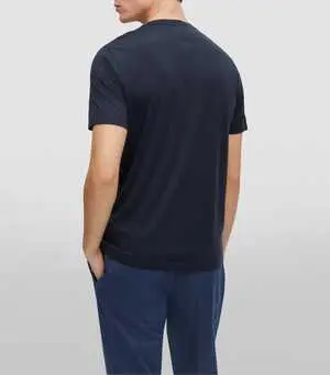 BOSS Cotton-silk T-shirt - Blue