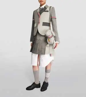 Thom Browne Wool Sport Coat With Tricolour Detail