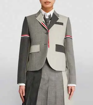 Thom Browne Wool Sport Coat With Tricolour Detail