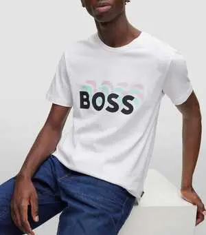 BOSS Logo Print T-shirt - White