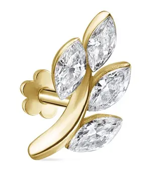 MARIA TASH Diamond Vine Threaded Stud Earring - Gold