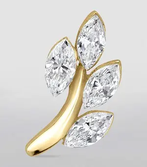 MARIA TASH Diamond Vine Threaded Stud Earring - Gold