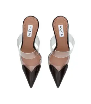 Alaïa Patent Leather Le Coeur Mules - Purple