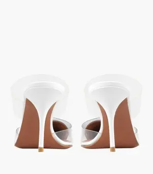 Alaïa Le Coeur 90 Patent Leather Mules - White