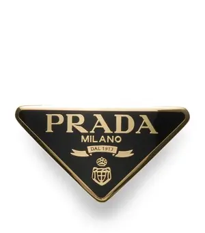 Prada Prada Triangle Logo Hair Clip Black
