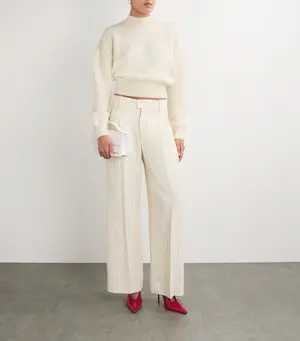Jacquemus Alpaca Wool-blend Logo Sweater - Ivory