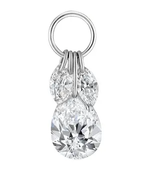 MARIA TASH Floating Pear Diamond Plume Charm - White
