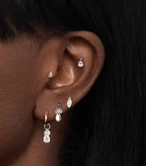 MARIA TASH Floating Pear Diamond Plume Charm