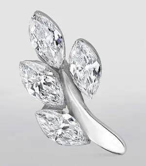 MARIA TASH Diamond Vine Threaded Stud Earring - White