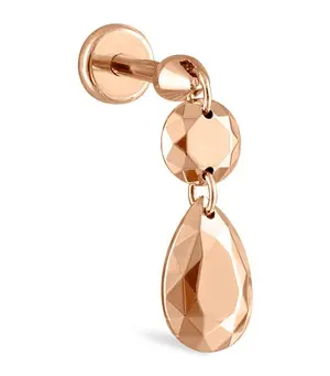 MARIA TASH Double Faceted Gold Threaded Charm Single Stud Earring