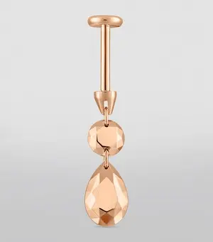 MARIA TASH Double Faceted Gold Threaded Charm Single Stud Earring