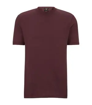 BOSS Cotton-silk Textured T-shirt Multi