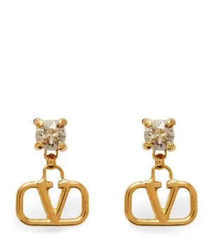 Valentino Garavani Vlogo Pendant Stud Earrings - Gold