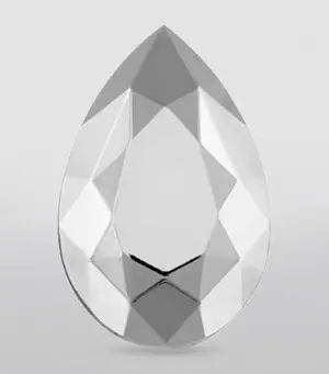 MARIA TASH Faceted Pear Threaded Stud Earring - White