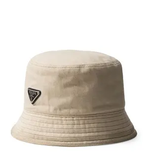 Prada Denim Bucket Hat Neutral
