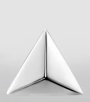 MARIA TASH Gold Faceted Triangle Threaded Stud Earring - White