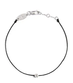 REDLINE White Gold And Diamond Illusion Bracelet - Black