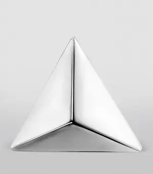 MARIA TASH Gold Faceted Triangle Threaded Stud Earring - White