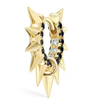 MARIA TASH Yellow And Diamond Mohawk Hoop Earring - Gold
