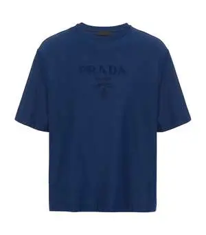 Prada Cotton Logo T-shirt Blue