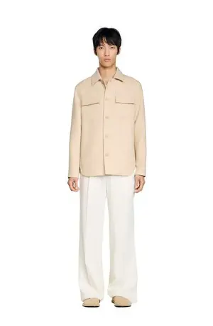 Sandro Buttoned Overshirt - Beige