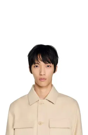 Sandro Buttoned Overshirt - Beige
