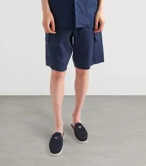 Prada Suede Mules - Blue