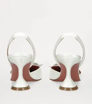 Amina Muaddi Satin Begum Slingback Pumps 70 - White