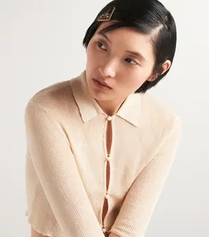 Prada Triangle Hair Clips - Neutral