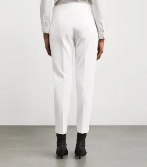 Max Mara Cropped Slim Trousers - White