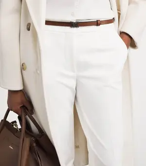 Max Mara Cropped Slim Trousers - White