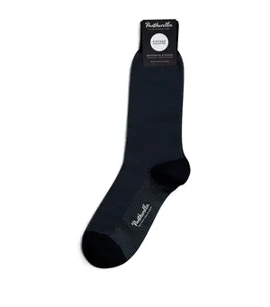 Pantherella Pin Dot Crew Socks - Black