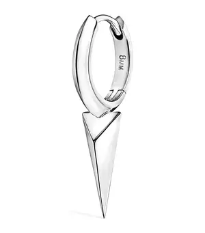 MARIA TASH Gold Spike Hoop Earring - White