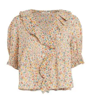 DÔEN Dôen Organic Cotton Eyelet Embroidered Blouse Multi