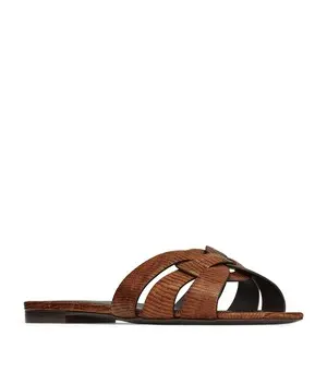 Saint Laurent Leather Tribute Slippers